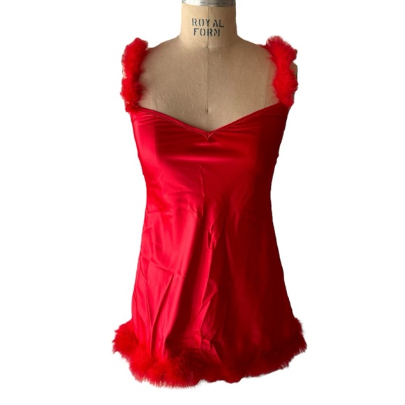 Dolls Kill | Intimates & Sleepwear | Nwt Dolls Kill Red Fluffy Slip ...